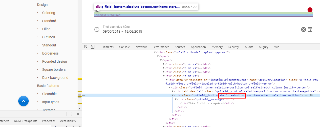Error Message Have Absolute Bottom Class In Input · Issue 4070 · Quasarframework Quasar · Github