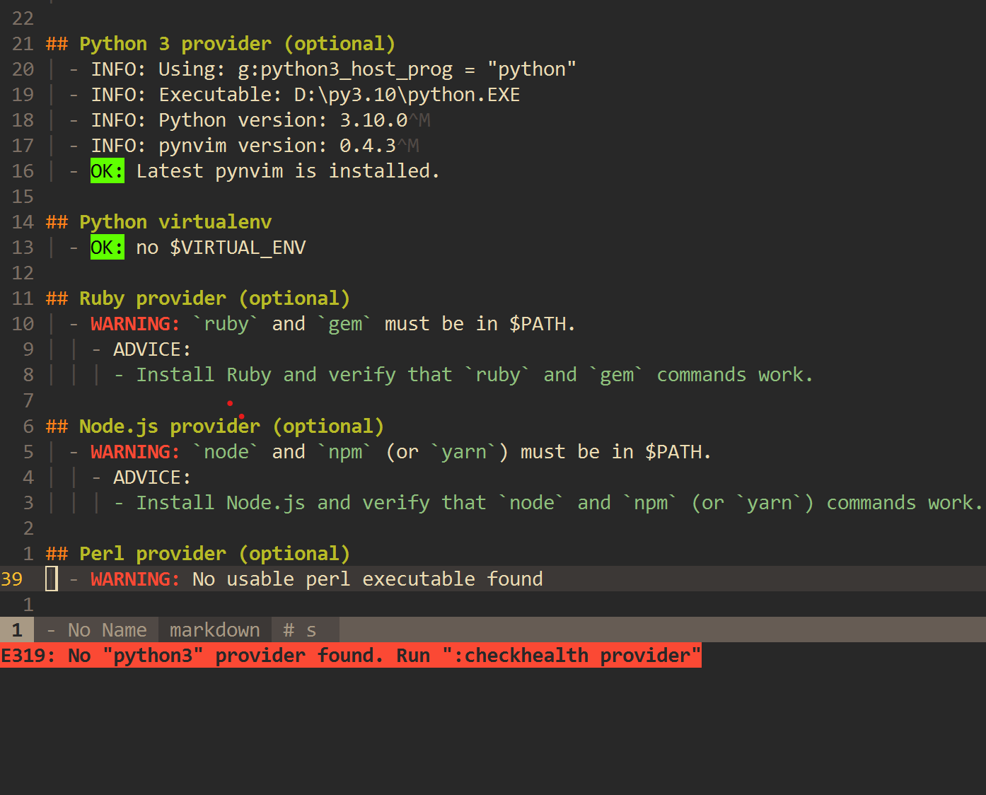 checkhealth bugs for python provider · Issue #16026 · neovim/neovim · GitHub