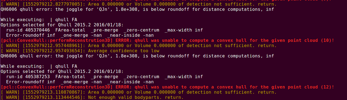 qhull was unable to compute a convex hull for the given point cloud ...