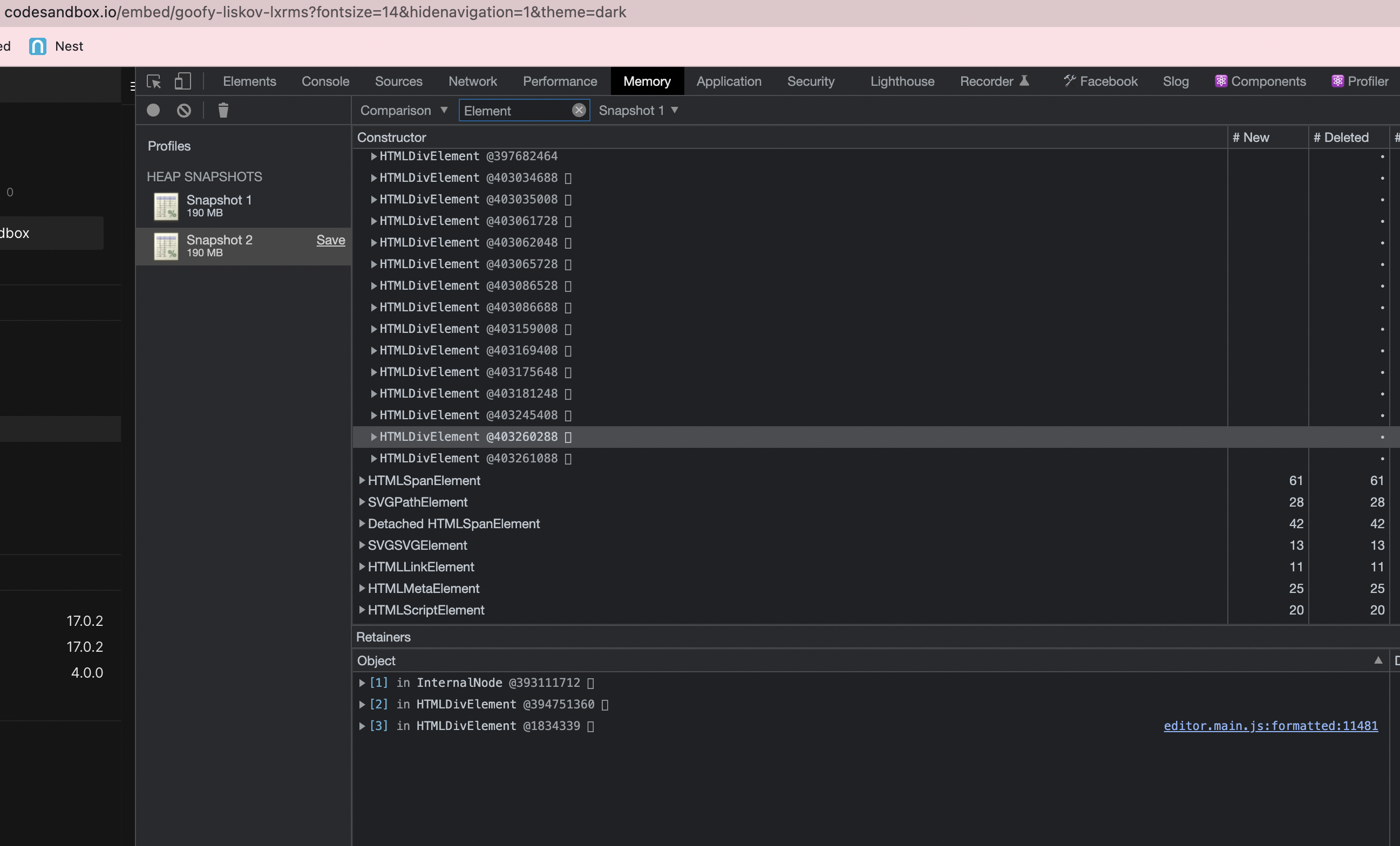 Bug Memory Leak Node Count Keeps Increasing When Using Keys · Issue