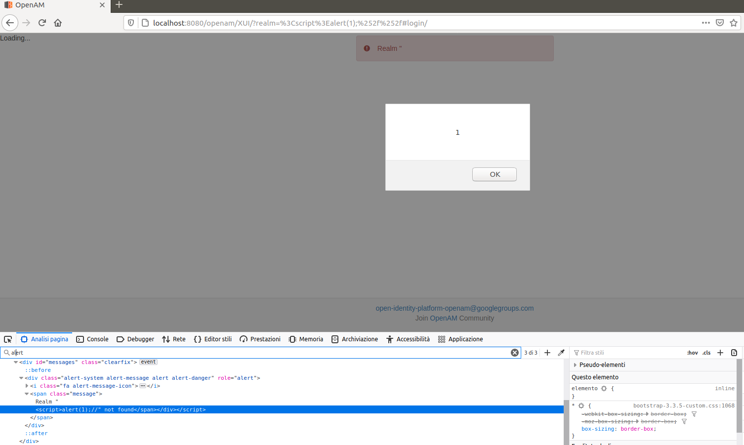 DOM Based XSS in the "realm" parameter · Issue #300 · OpenIdentityPlatform/OpenAM · GitHub