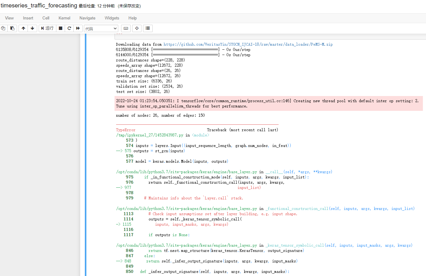A Nonetype Error Occured From Timeseries Traffic Forecasting Py · Issue 1106 · Keras Team