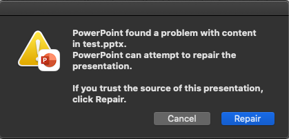 Repair required to view any PowerPoint generated · Issue #654 · PHPOffice/PHPPresentation · GitHub