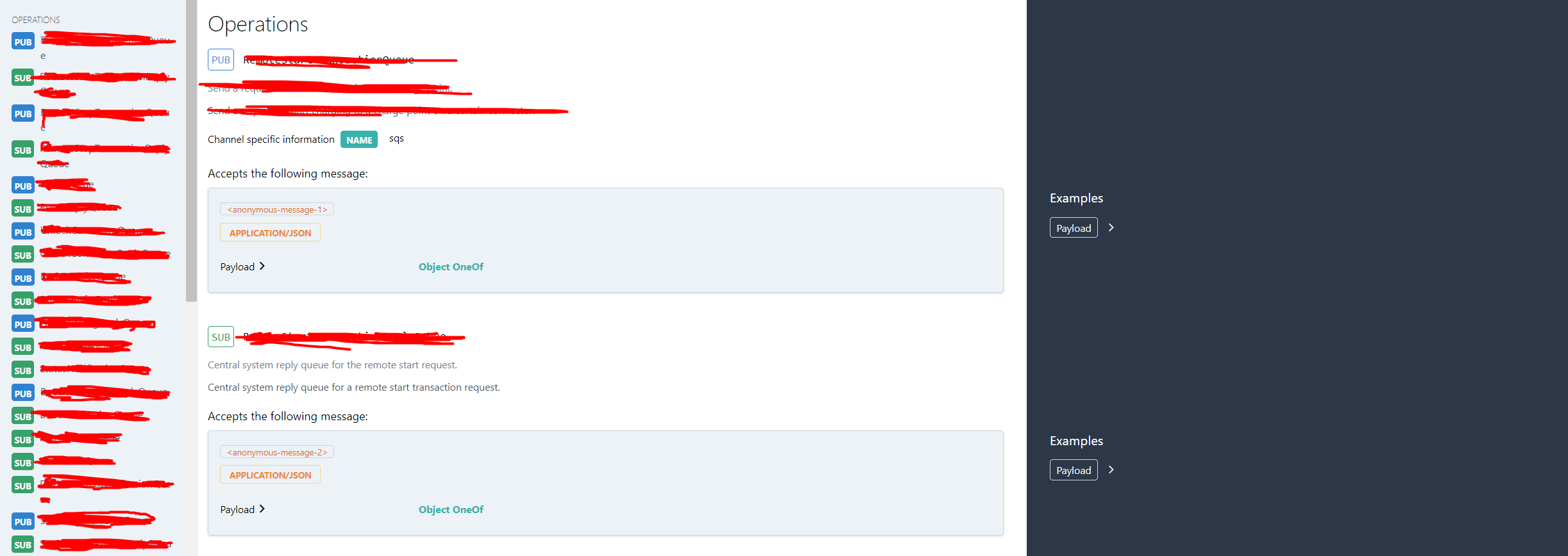 Misplaced Improperly Rendered Example Section When Using Wider Screens · Issue 542 · Asyncapi