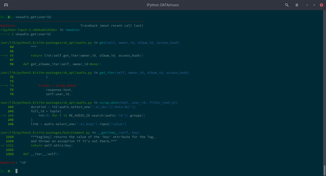 Методы VkAudio возвращают пустую строку вместо ссылки на аудиозапись · Issue #339 · python273/vk ...