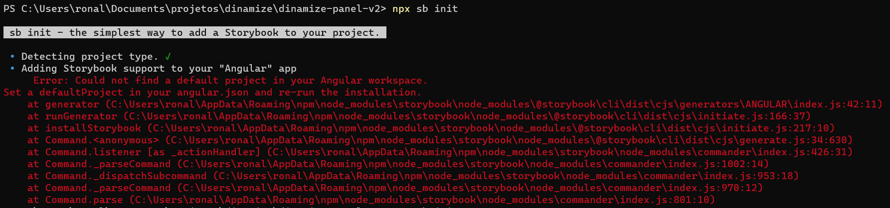 [Bug]: Storybook didn't ask for wich project i want in an Angular ...