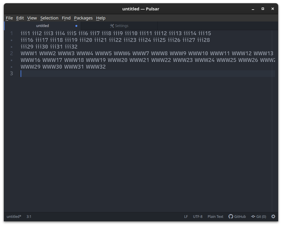 Line wrapping is wrong with proportional fonts. · Issue #657 · pulsar-edit/pulsar · GitHub