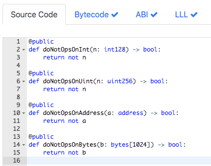 `not` operation can be applied to values other than bools · Issue #999 · vyperlang/vyper · GitHub