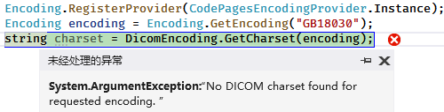 No DICOM charset found for requested encoding. · Issue #1125 · fo-dicom/fo-dicom · GitHub