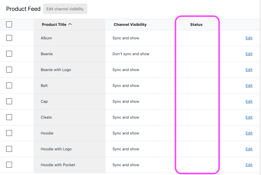 New product statuses don't display in product feed · Issue #599 · woocommerce/google-listings ...