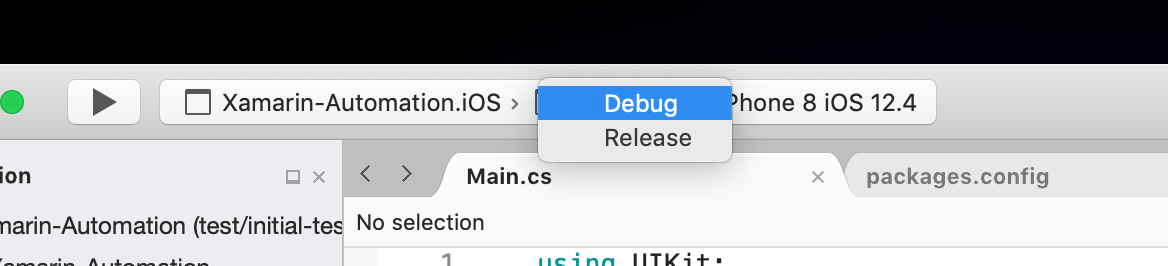 Debug|iPhoneSimulator not available for iOS build - just for Android ...