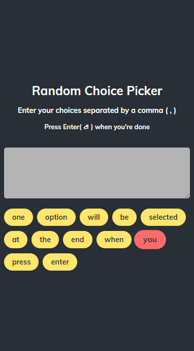 GitHub - TheRealRajan/Random-Choice-Picker: A Random Choice Picker that ...