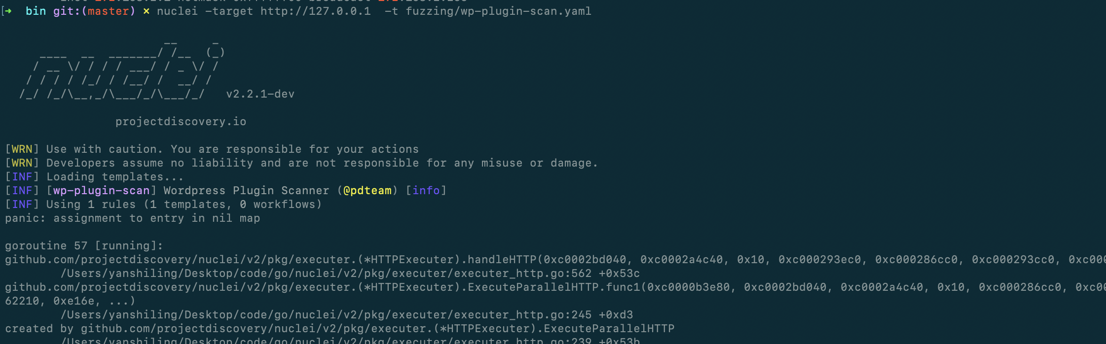 [issue] nuclei crash · Issue #599 · projectdiscovery/nuclei · GitHub