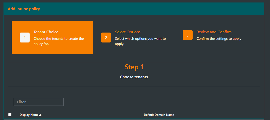 BUG: [React] [UX] MEM Policy - Filter Tenant · Issue #502 · KelvinTegelaar/CIPP · GitHub