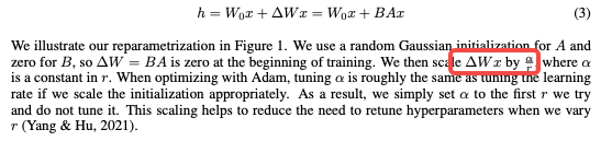 why use alpha/r in stead of alpha? · Issue #101 · microsoft/LoRA · GitHub