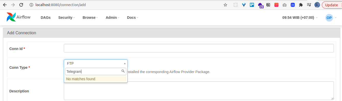 Telegram Connection Type Is Not Recognized · Issue 16981 · Apacheairflow · Github