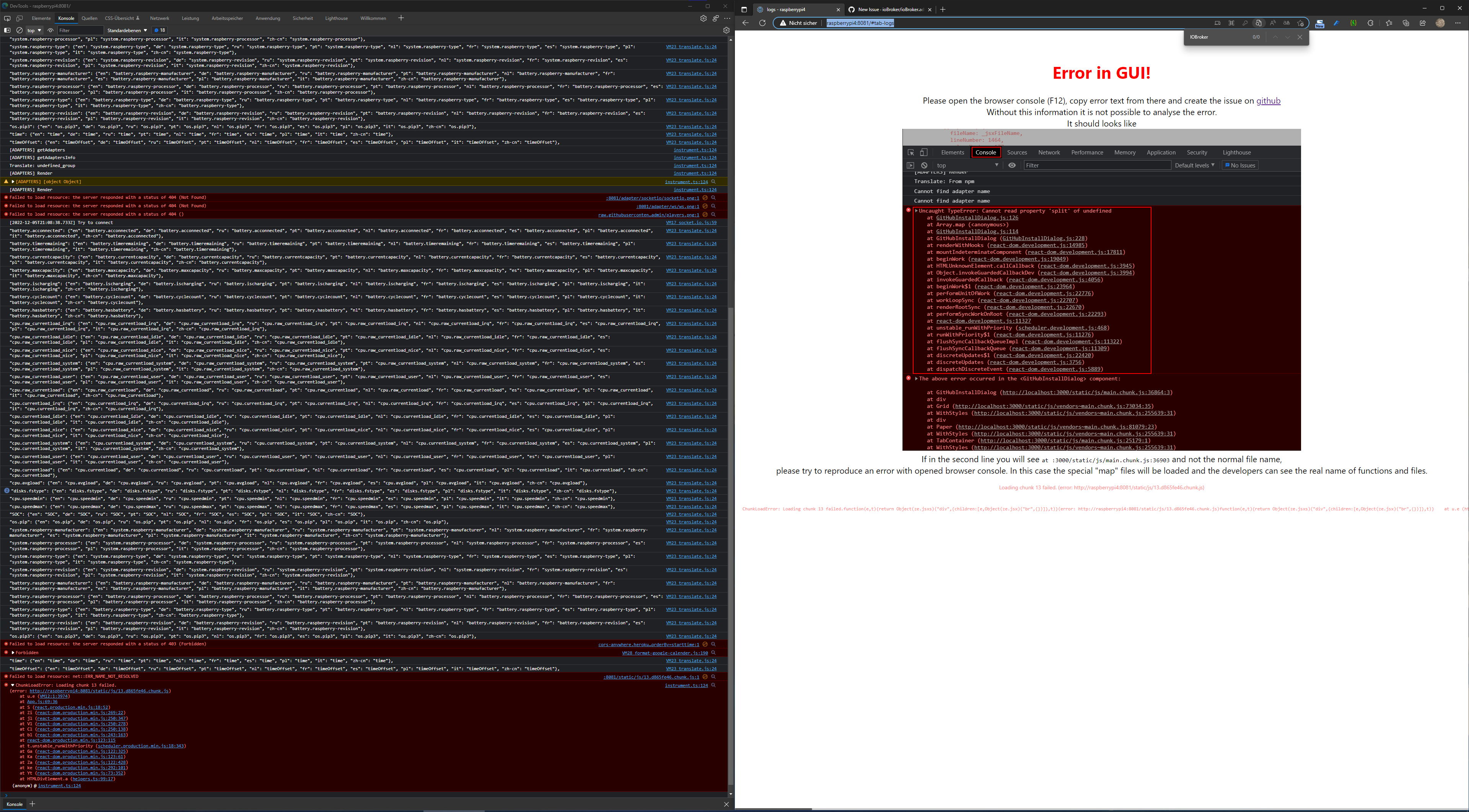 Problem when switch to Logs · Issue #1824 · ioBroker/ioBroker.admin · GitHub