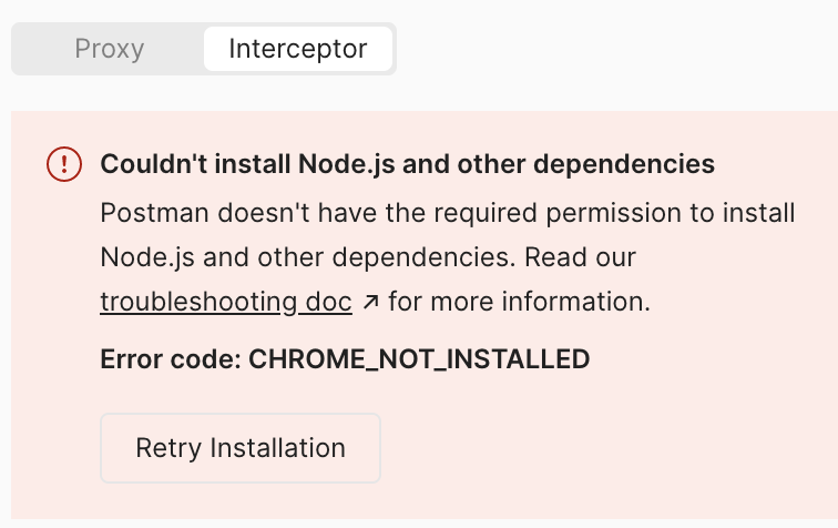 Why do I need to install the Postman interceptor bridge each time after I restart my device ...