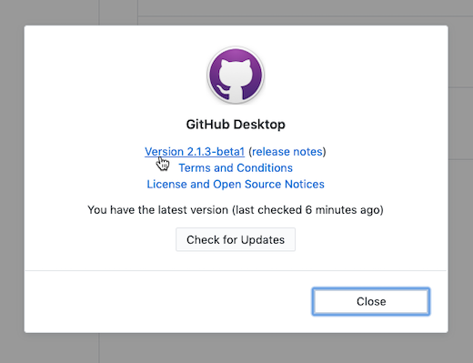Version link in 'About GitHub Deskop' is not clickable · Issue #8215 ...