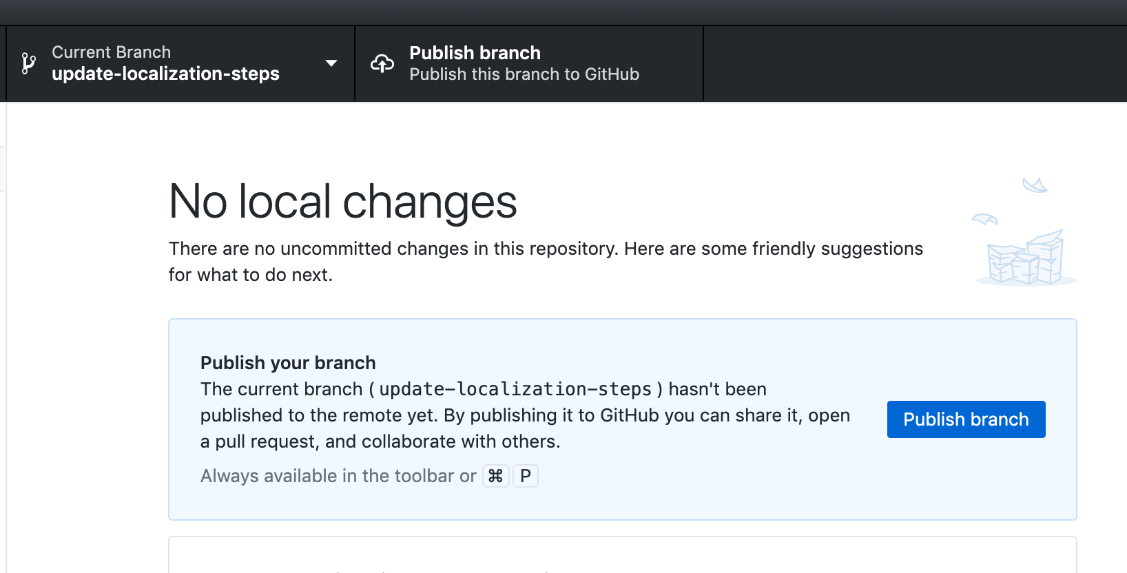'Publish your branch' suggested for branch that's already published · Issue #8214 · desktop ...