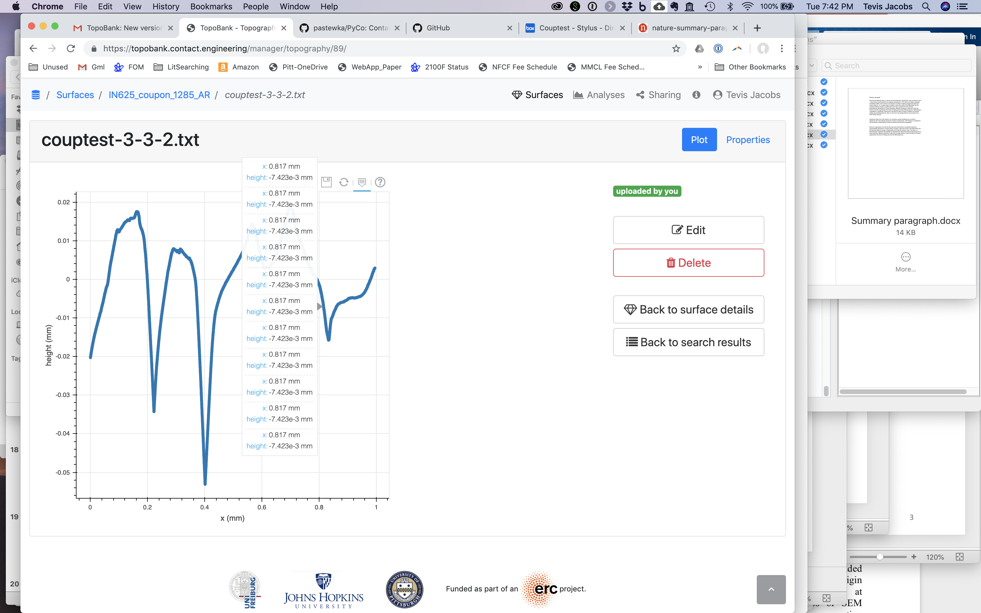 Duplication of datapoint info · Issue #246 · ContactEngineering ...