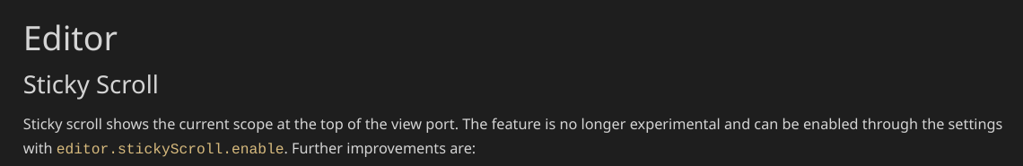 Sticky scroll is unavailable · Issue #159807 · microsoft/vscode · GitHub