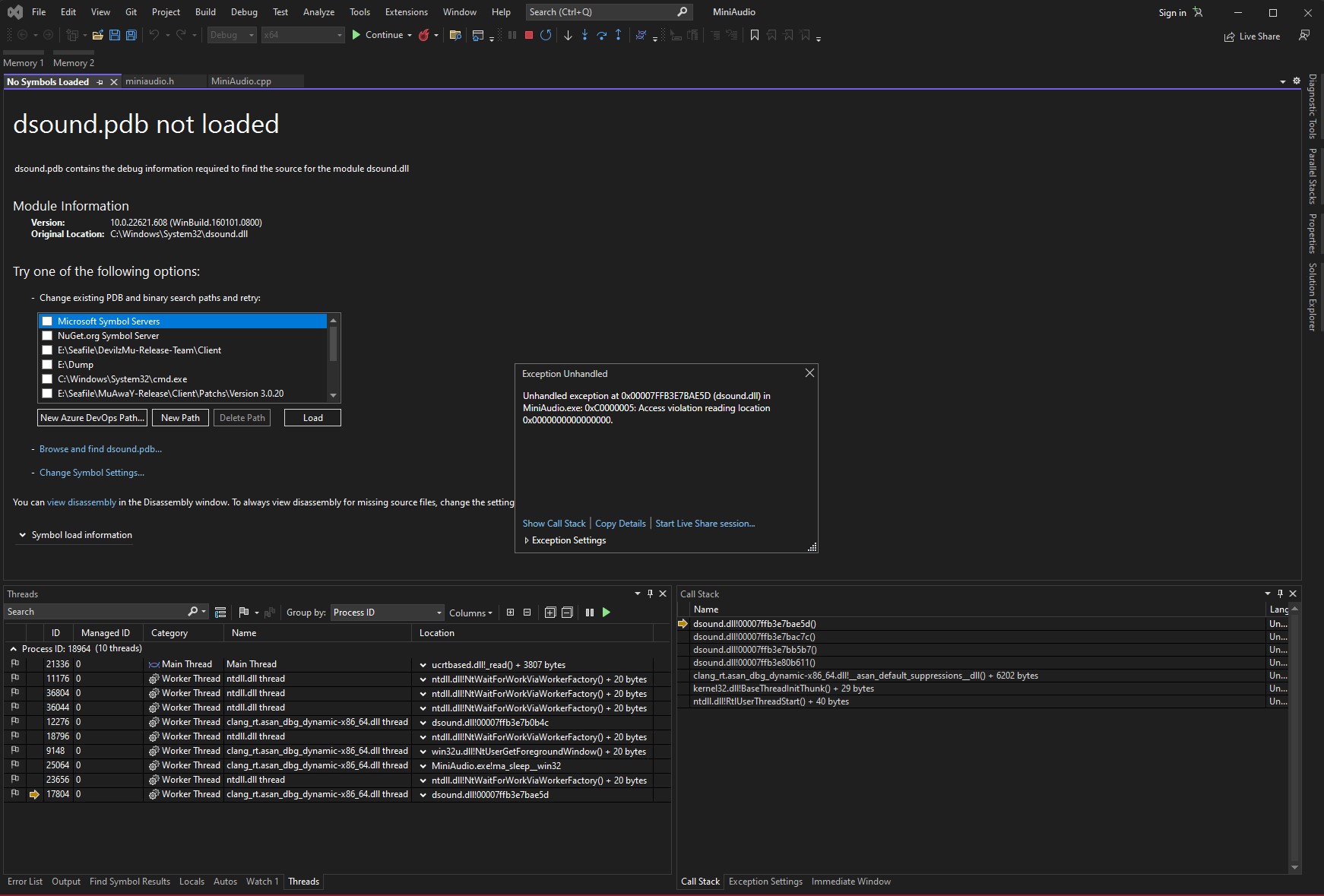 Direct Sound - ASAN - x64 · Issue #581 · mackron/miniaudio · GitHub