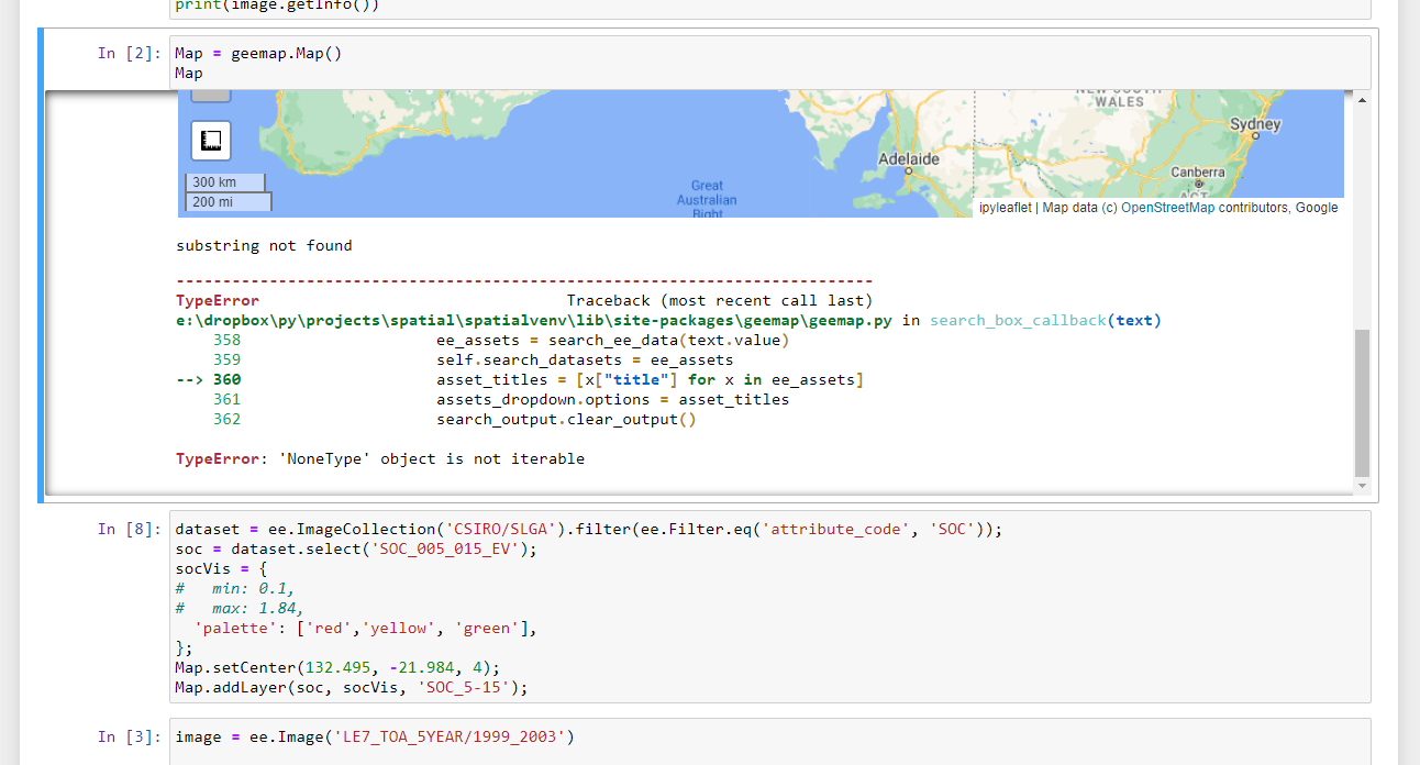 substring not found - Search and Import GEE data · Issue #723 · gee-community/geemap · GitHub