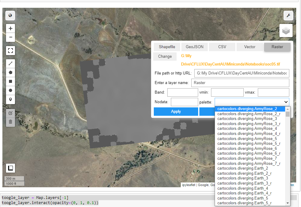 errors with palette when importing Raster through UI · Issue #902 · gee-community/geemap · GitHub