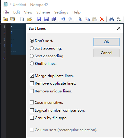 Merge Duplicate Lines · Issue #582 · zufuliu/notepad4 · GitHub