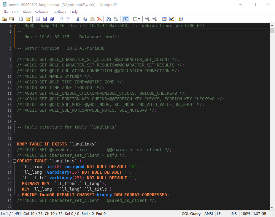 打开SQL脚本文件时无响应 · Issue #234 · zufuliu/notepad4 · GitHub