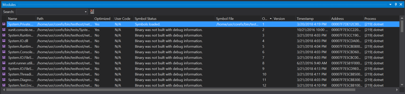 Debugging on Unix doesn't load symbols · Issue #25576 · dotnet/runtime · GitHub