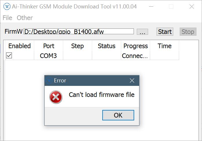 下载时提示 No boot sector struct exists · Issue #9 · Ai-Thinker-Open/GPRS_C_SDK · GitHub