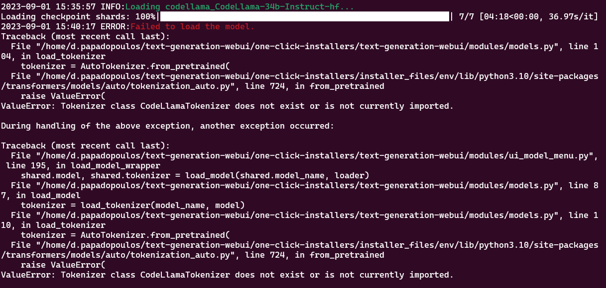 Tokenizer class CodeLlamaTokenizer does not exist or is not currently imported. · Issue #3781 ...