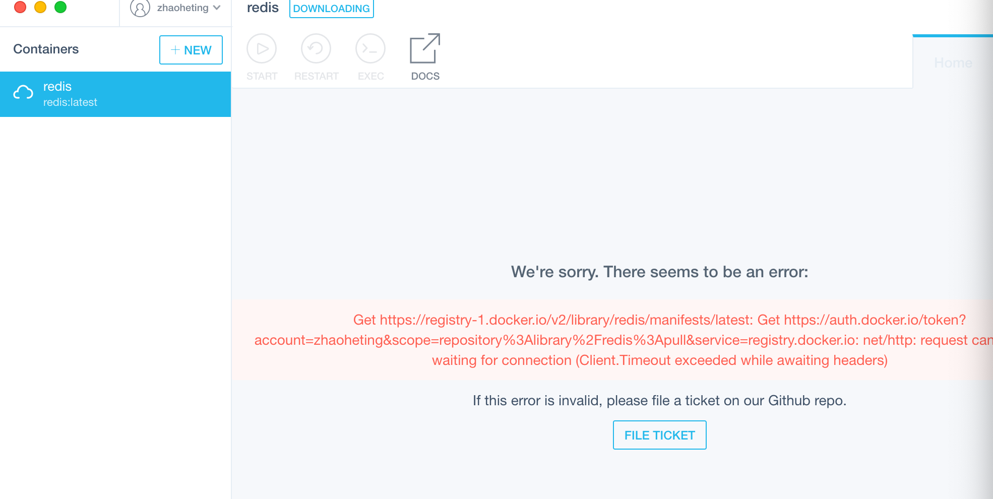 timeout error · Issue #4987 · docker/kitematic · GitHub