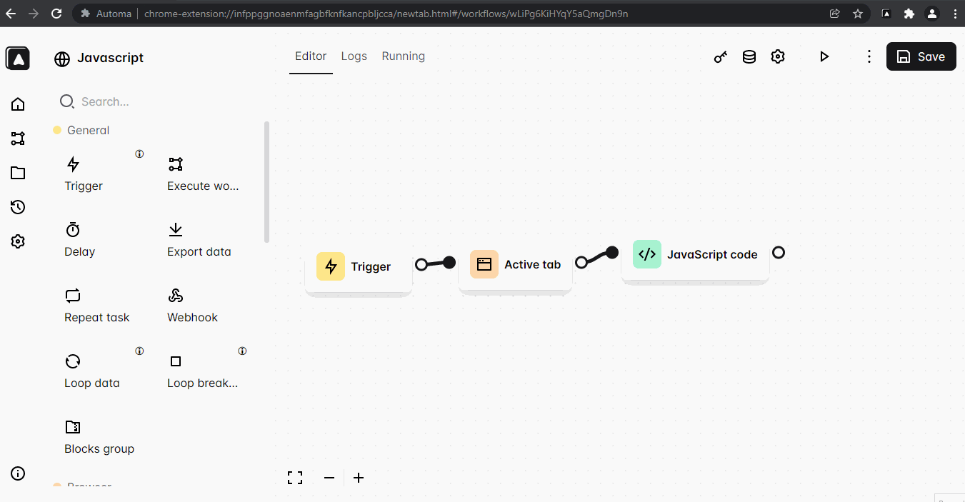 "Active tab" not work before using `Javascript Code` · Issue #220 · AutomaApp/automa · GitHub