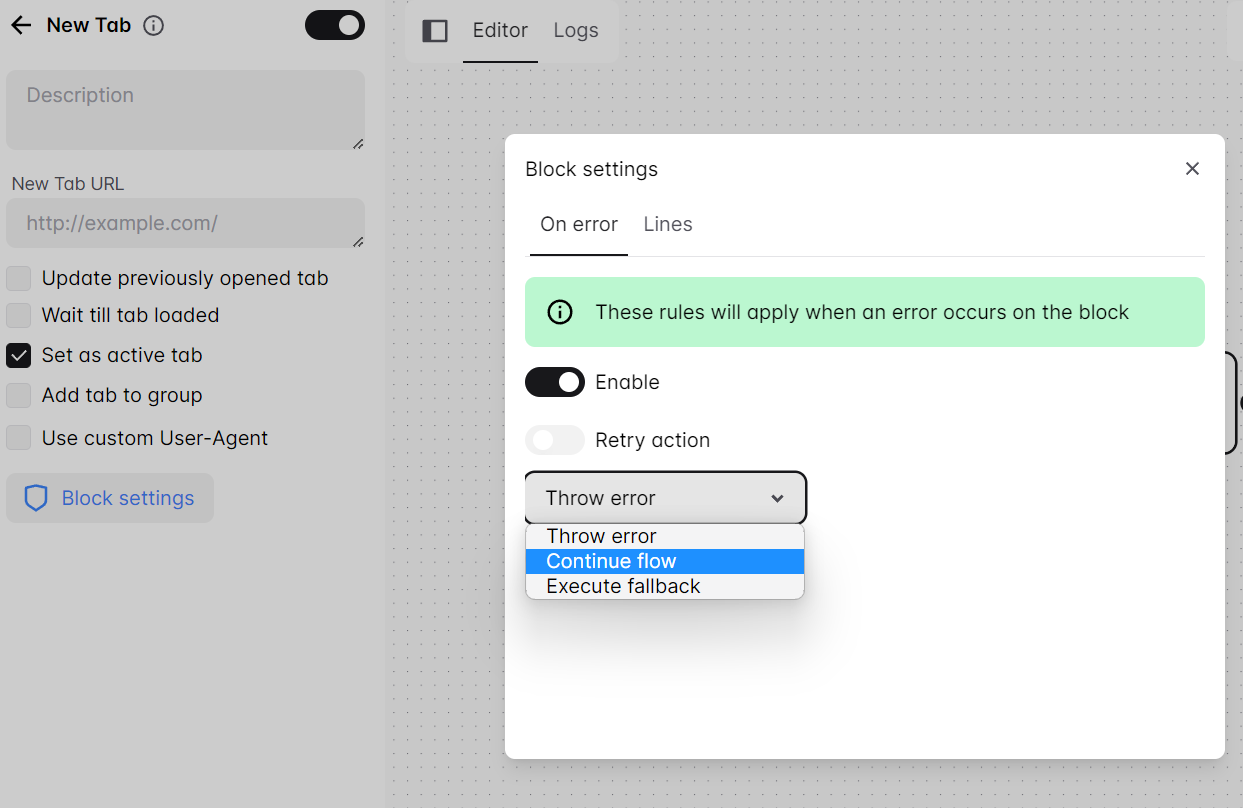 Skip Block On Error · Issue #886 · AutomaApp/automa · GitHub