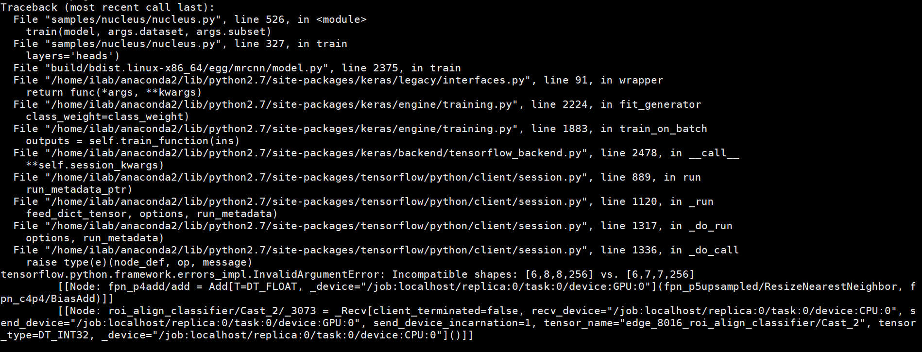 Invalidargumenterror See Above For Traceback Incompatible Shapes 688256 Vs 677256 