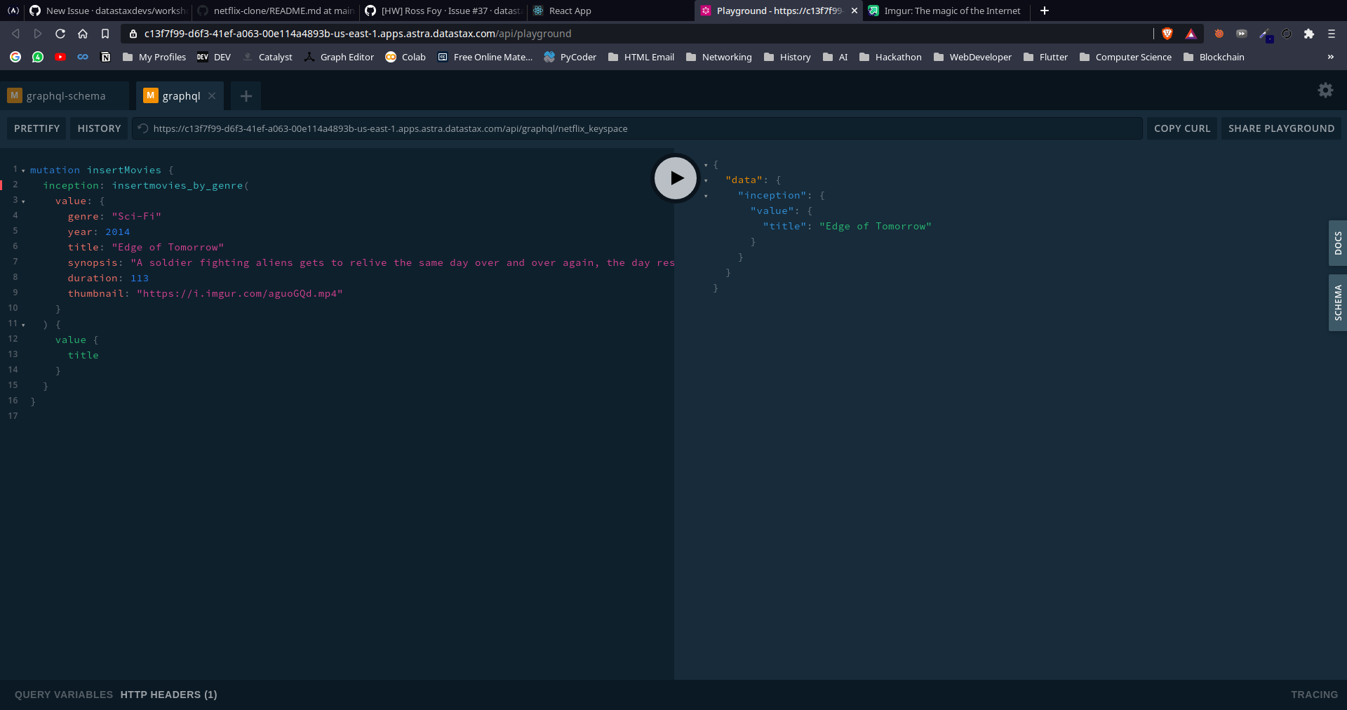 [HW] Rahul Sunil · Issue #51 · datastaxdevs/workshop-graphql-netflix · GitHub