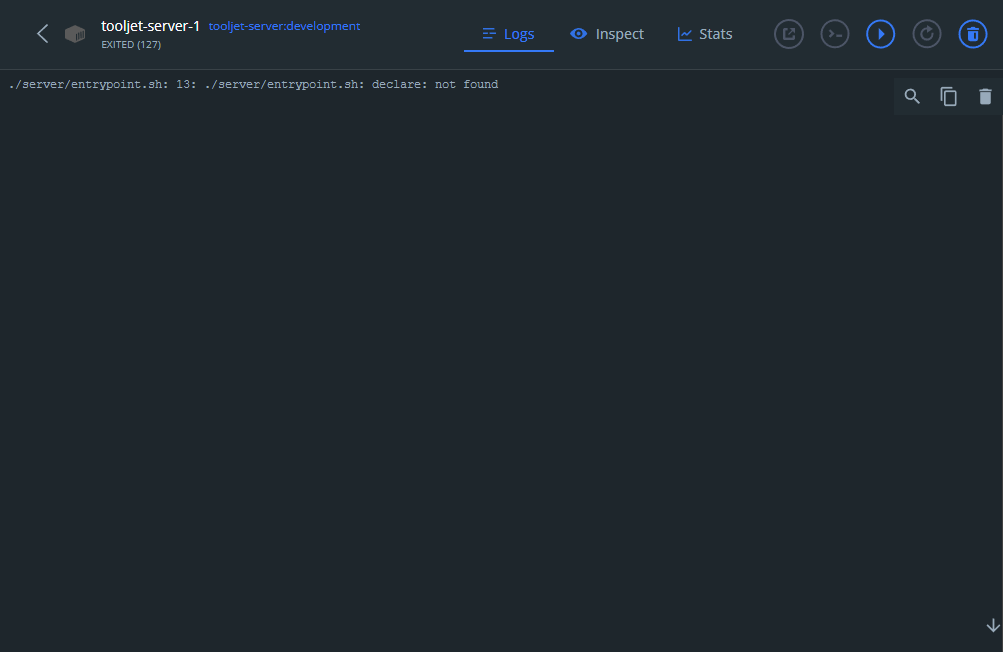 Docker: The Server Container Keeps Shutting Down. · Issue #4197 · ToolJet/ToolJet · GitHub