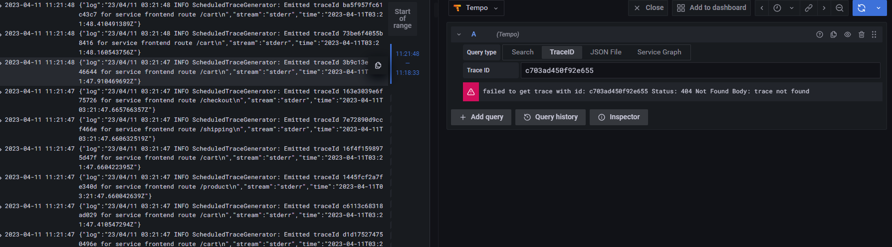 I use loki+tempo+grafana as my observability · Issue #2322 · grafana/tempo · GitHub