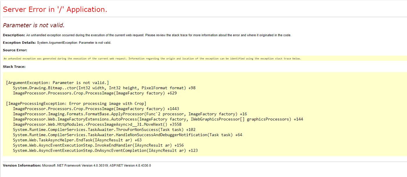 ImageProccessor Throw error After manually change the focal point for ...