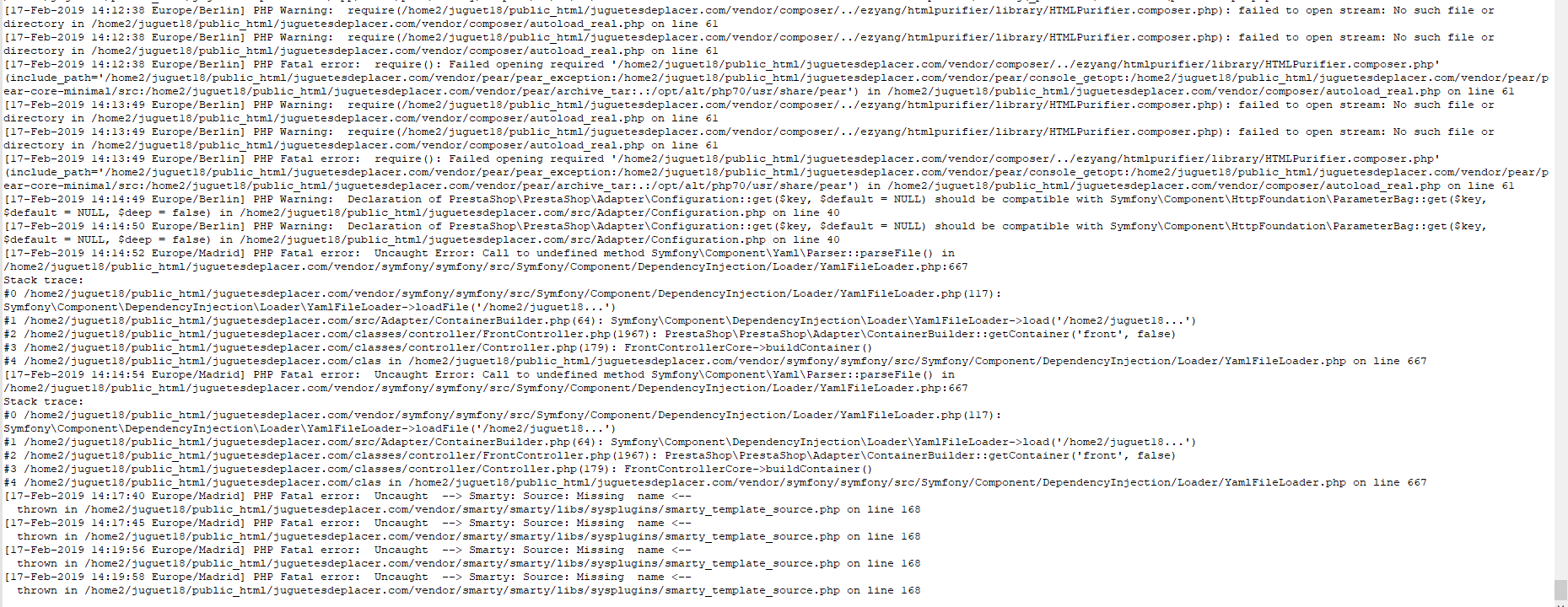 Issue PHP Fatal error: Uncaught --> Smarty: Source: Missing name