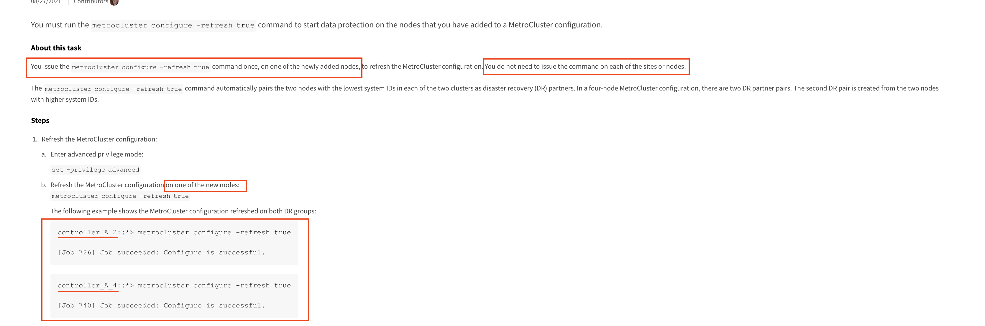 Multiple issues regarding "metrocluster configure -refresh true" command · Issue #276 ...