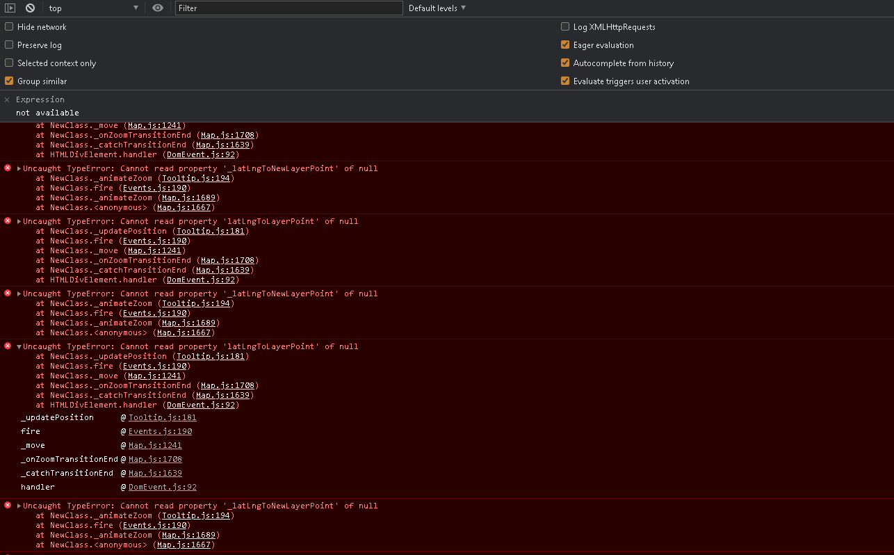 Error en map after zoom operation in polyline and polygon · Issue #7353 · Leaflet/Leaflet · GitHub