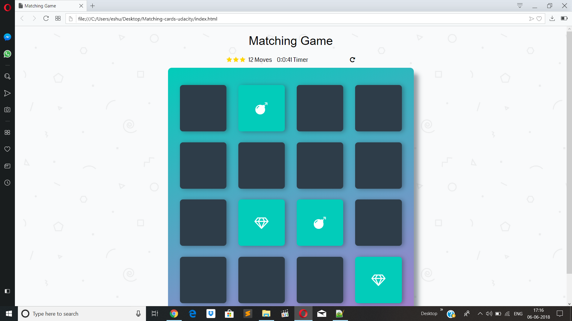 GitHub - nagpaleshant1/matching-cards: In this game you need to match ...
