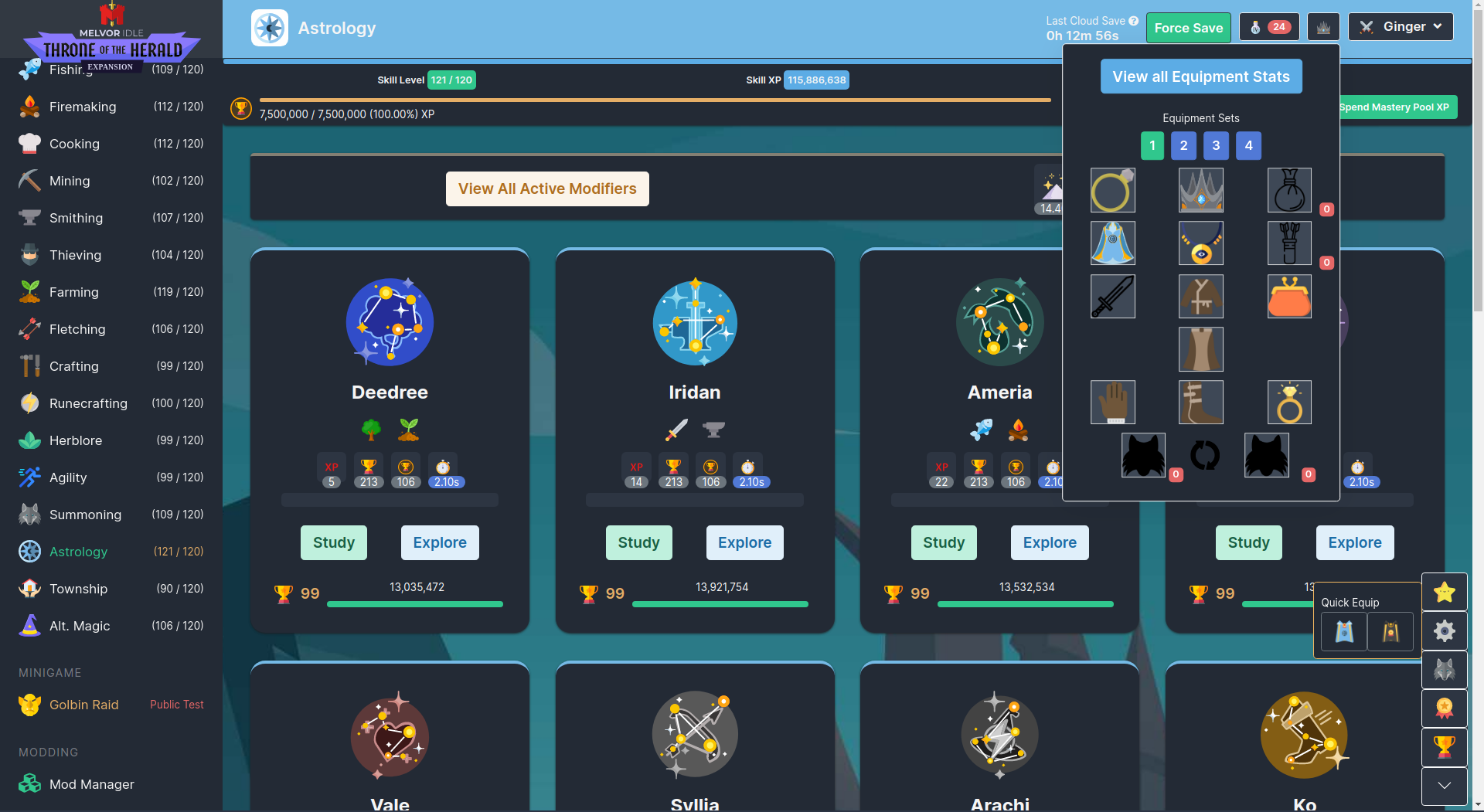 [Bug]: Superior Astrology Skillcape is not present in the astrology skill's quick equip menu ...