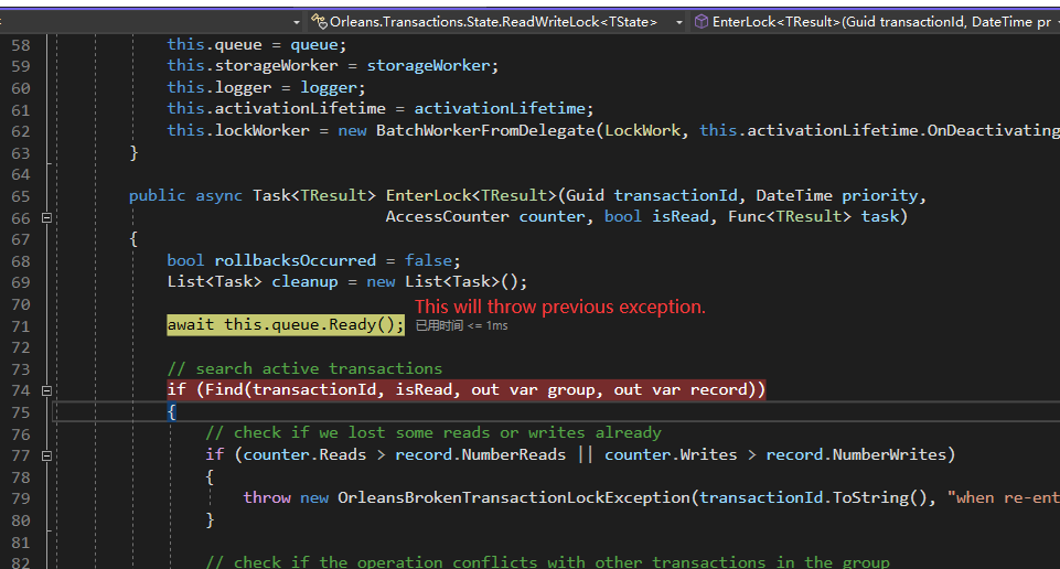 TransactionState EnterLock() await this.queue.Ready() has a BUG! · Issue #8438 · dotnet/orleans ...