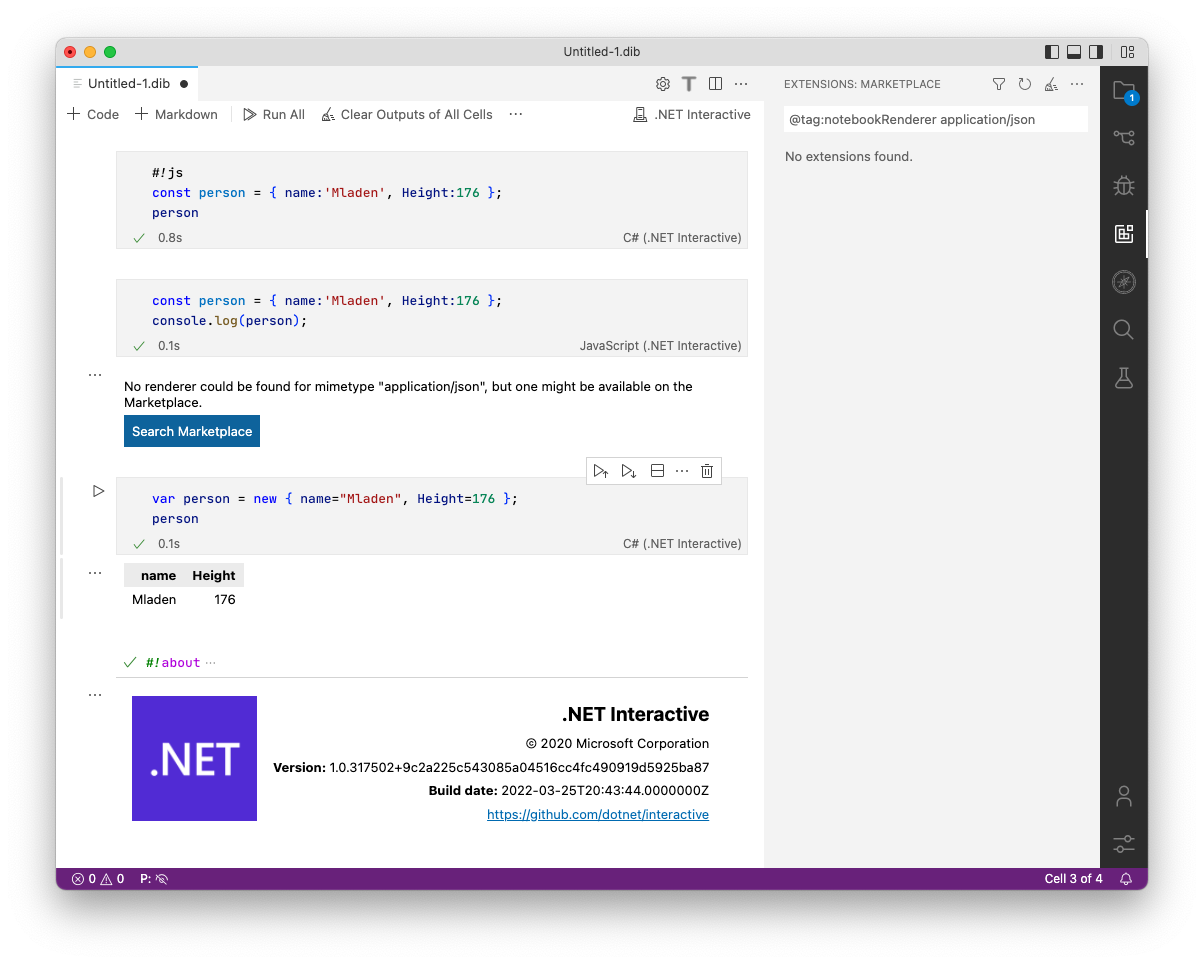 Javscript Not Showing Results If Object · Issue 1950 · Dotnetinteractive · Github