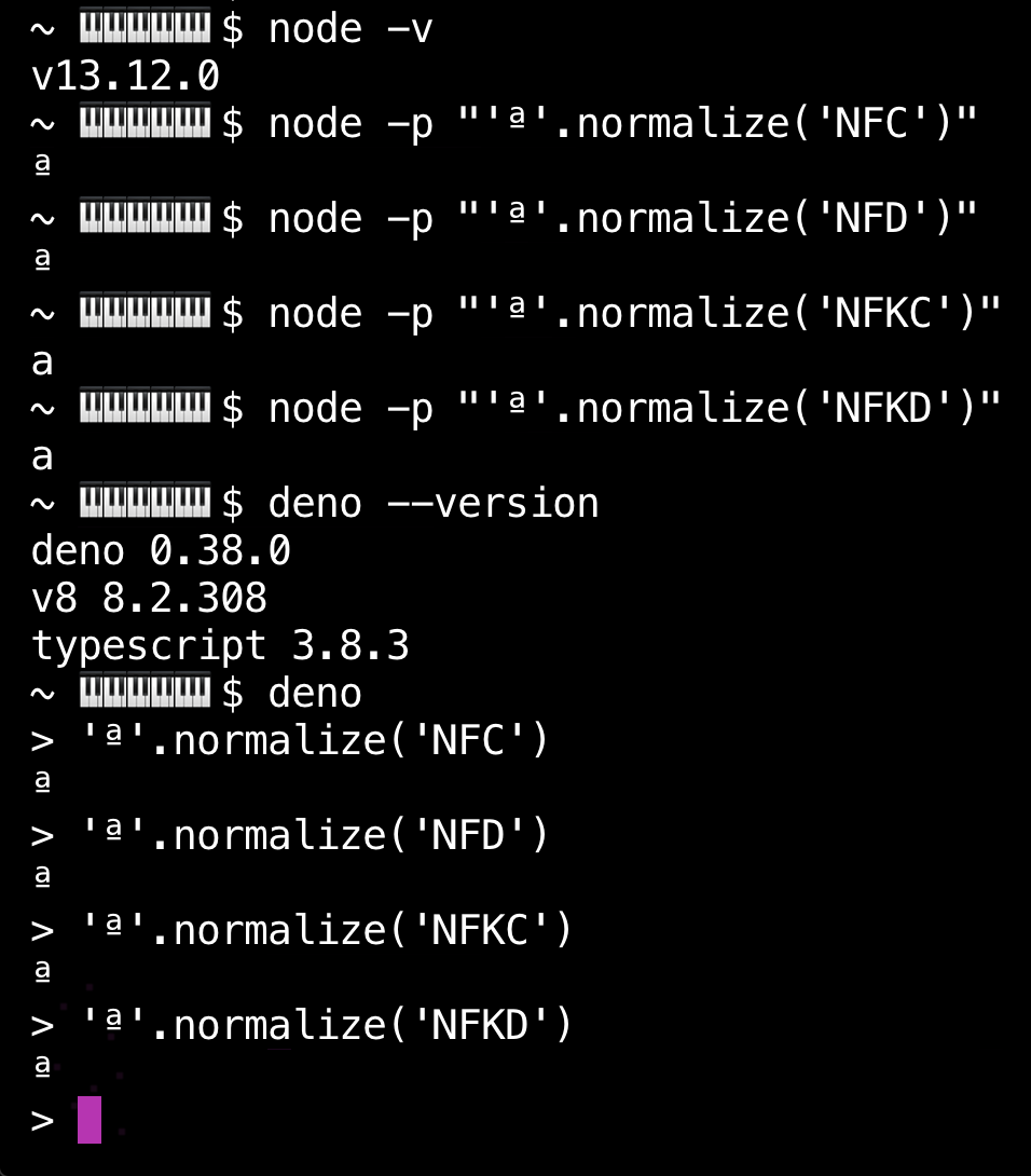 Unexpected Unicode Normalization · Issue 4540 · Denolanddeno · Github